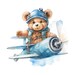 Teddy Bear Fly, Cute Teddy Clipart, Bear Hot Air Balloon, Baby Shower ...