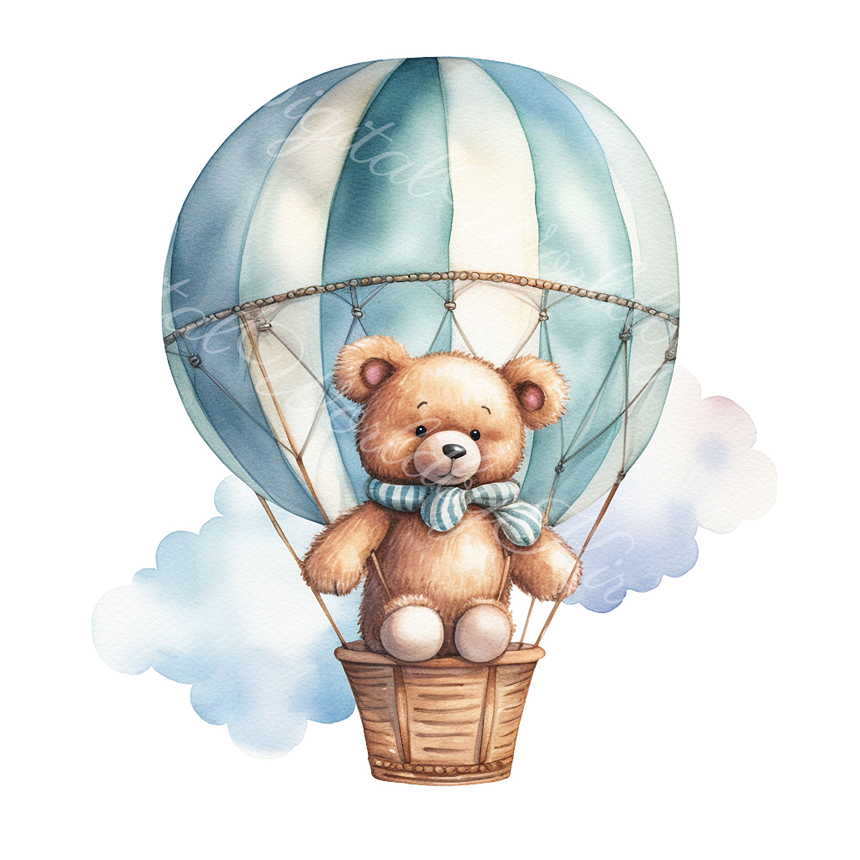 Little Bear Boho Teddy Bear Watercolor Bear Nursery Teddy - Etsy