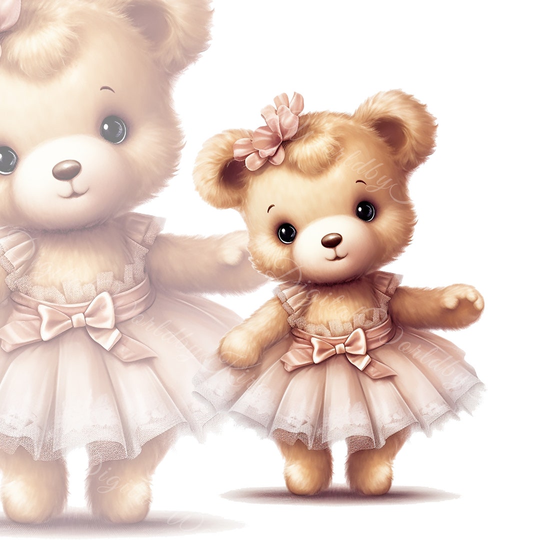 Boho Teddy Bear, Watercolor Bear, Nursery Teddy Bear, Teddy Bear ...