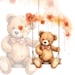 Teddy Bear Fly, Cute Teddy Clipart, Bear Swinging, Baby Bear Clipart ...
