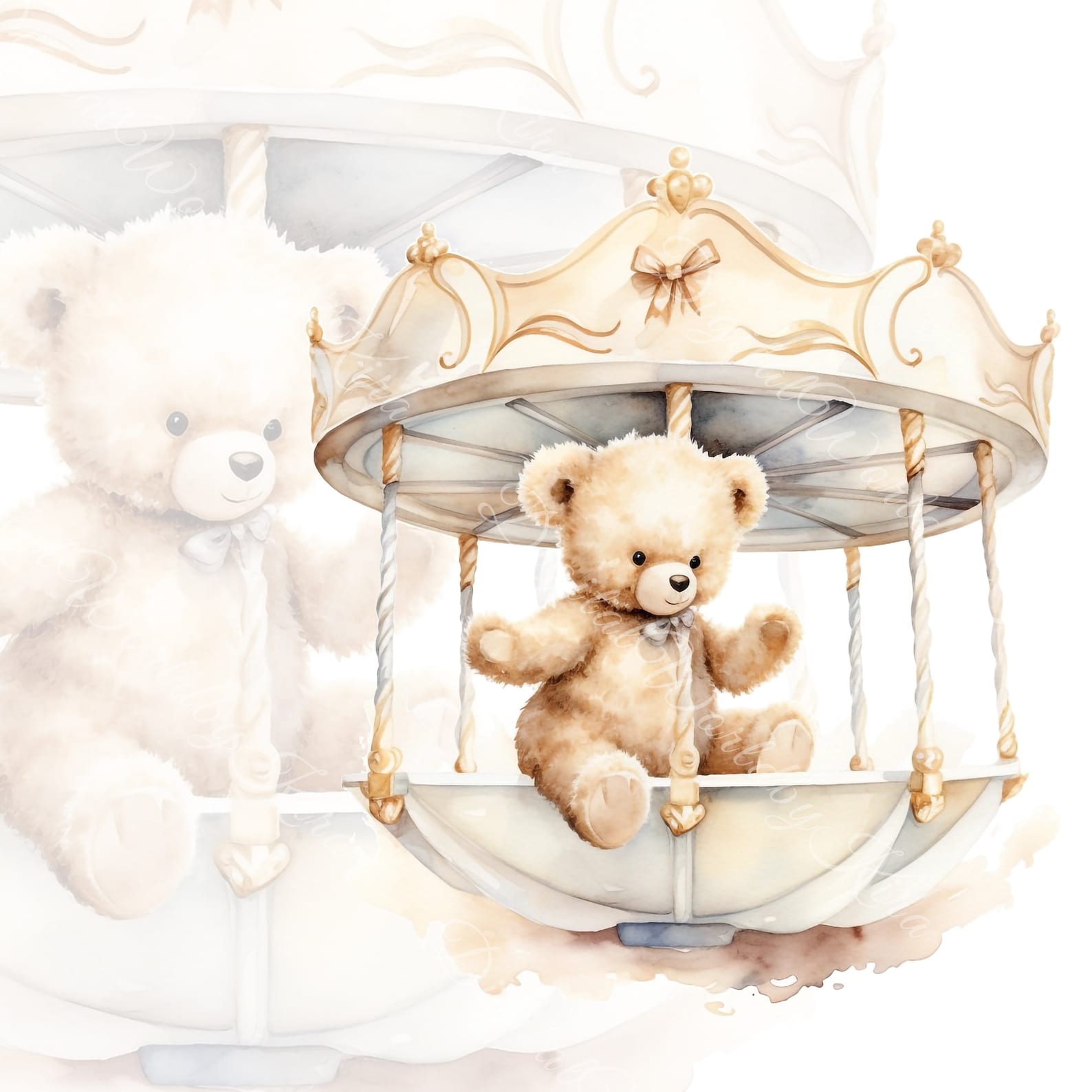 Teddy Bear Cute, Vintage Teddy Bear, Cute Teddy Clipart, Bear Carousel ...