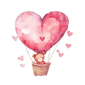 Teddy Bear Heart Balloon PNG, Pink Heart Clip Art, Birthday Clipart ...