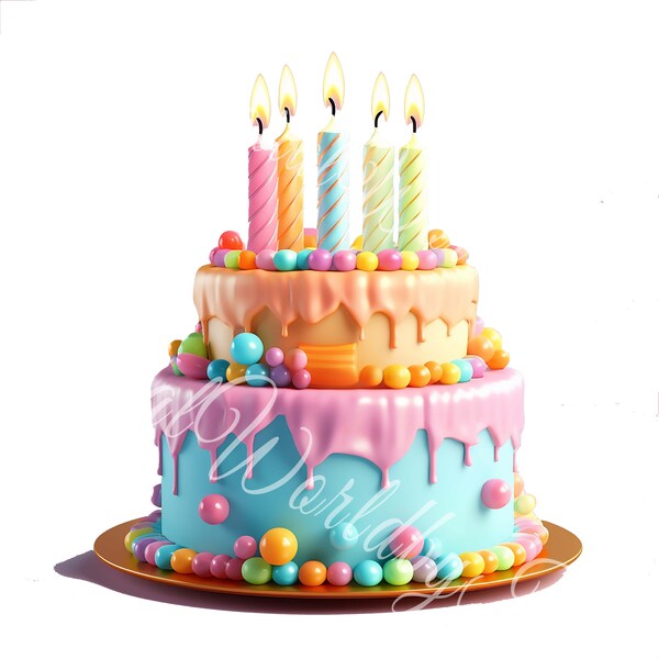 Watercolor Cake - Etsy