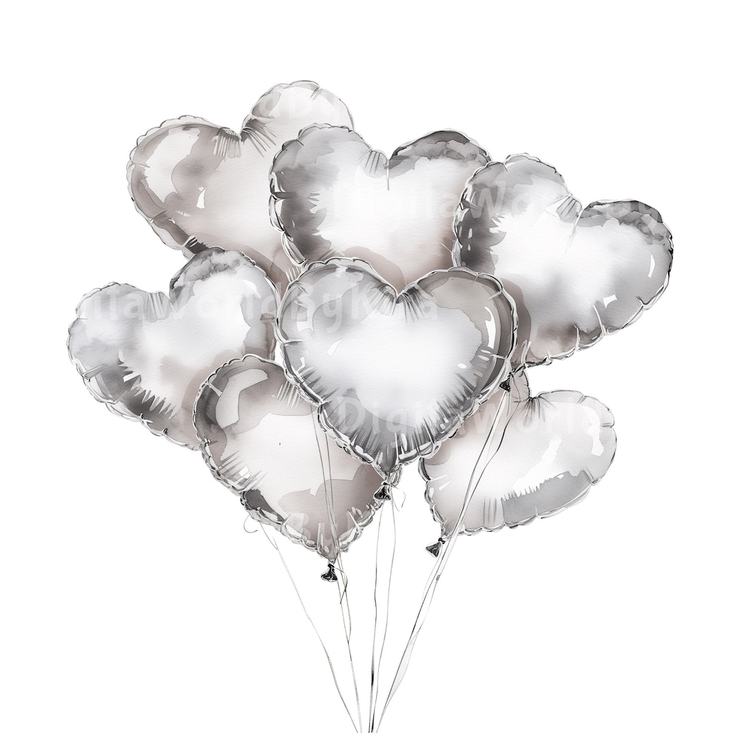 Silver Balloons Clipart Png, Birthday Girl Clipart, Party Png ...