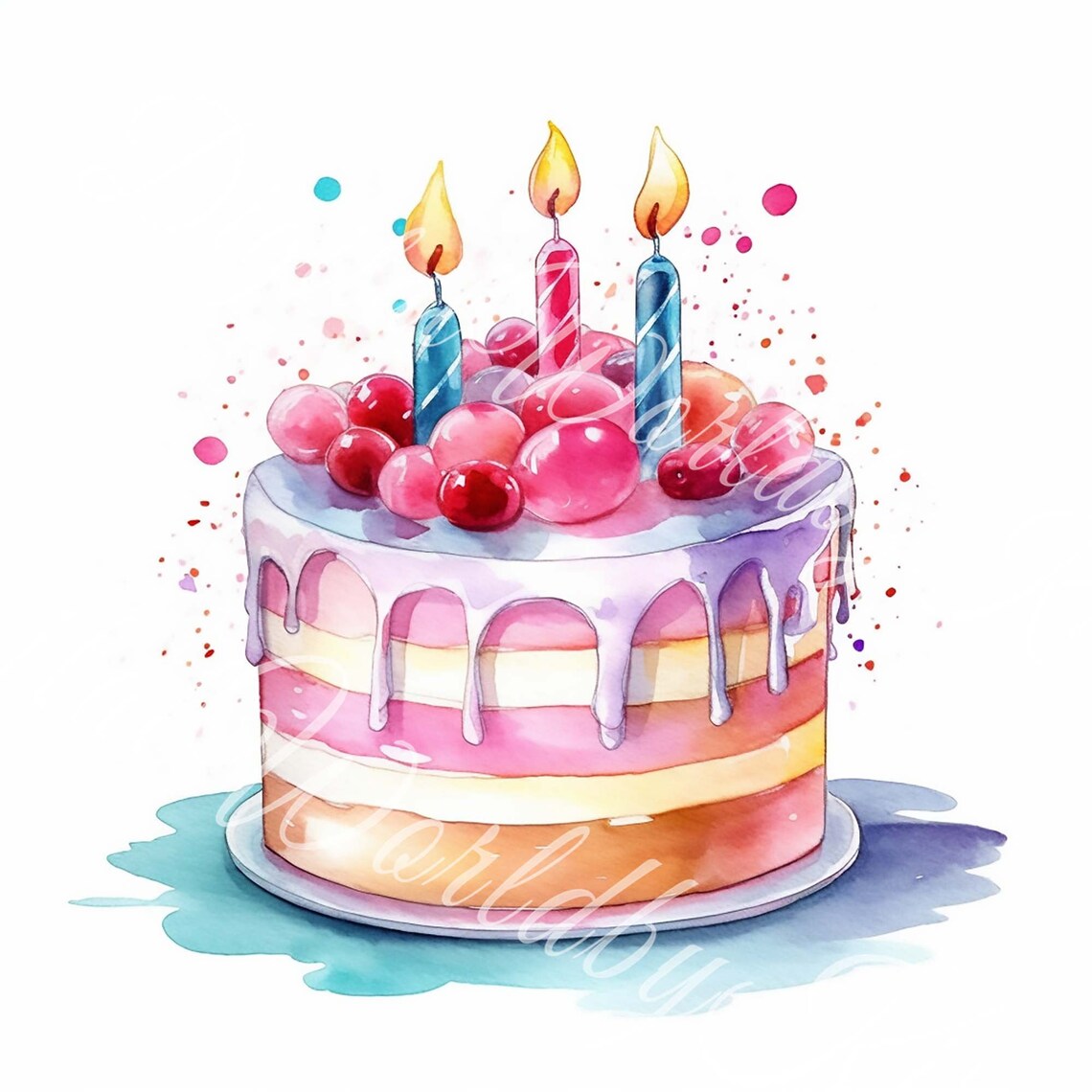 Cake Clipart, Pink Cake Clipart, Birthday Clipart, Pink Cake Art ...