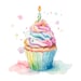 Rainbow Cupcake - Clipart PNG, Digital Download, Candle Png Art ...