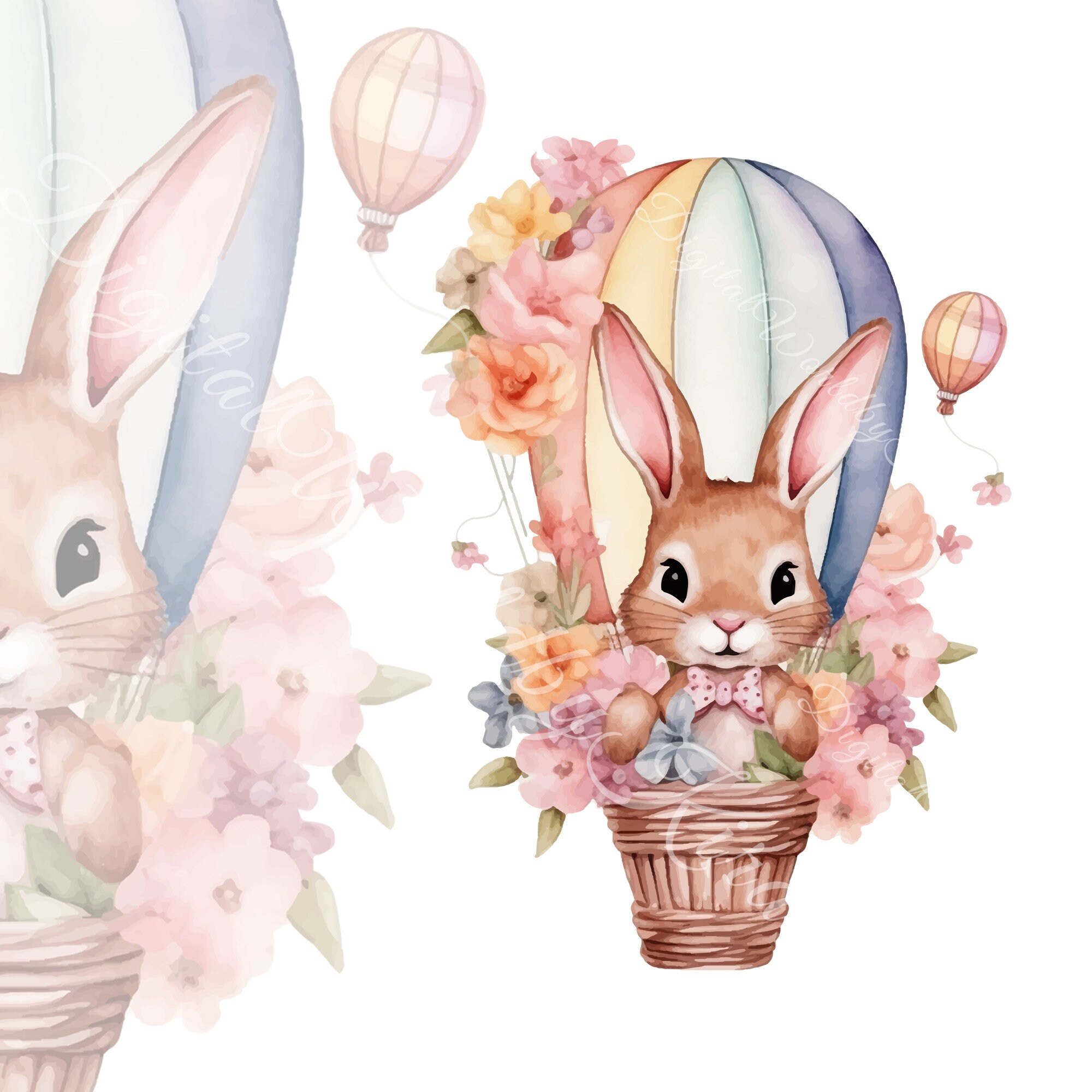 Digital Prints, Clip Art, Cute Bunny Clipart, Bunny Sublimation ...
