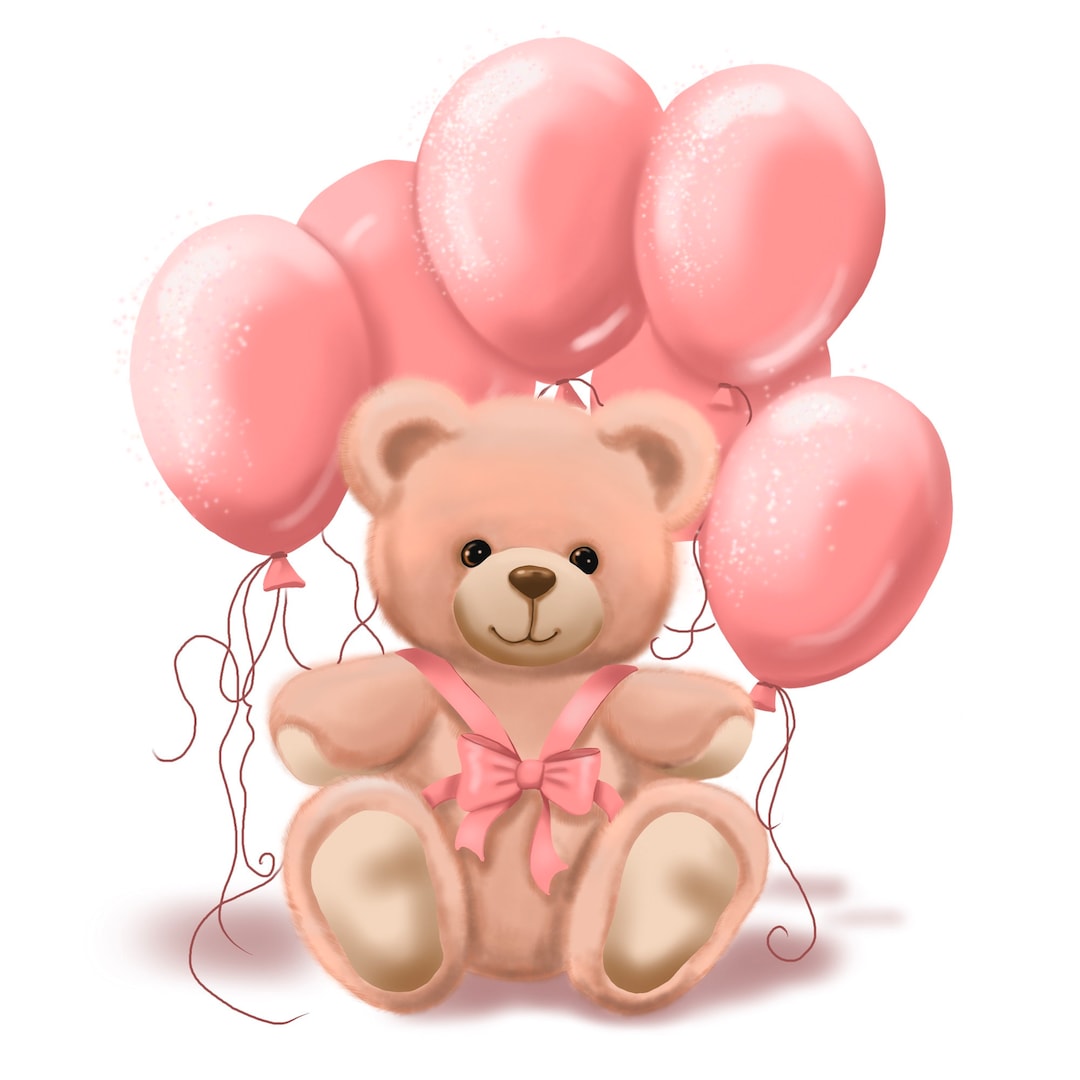 Boho Teddy Bear, Watercolor Bear, Nursery Teddy Bear, Teddy Bear ...