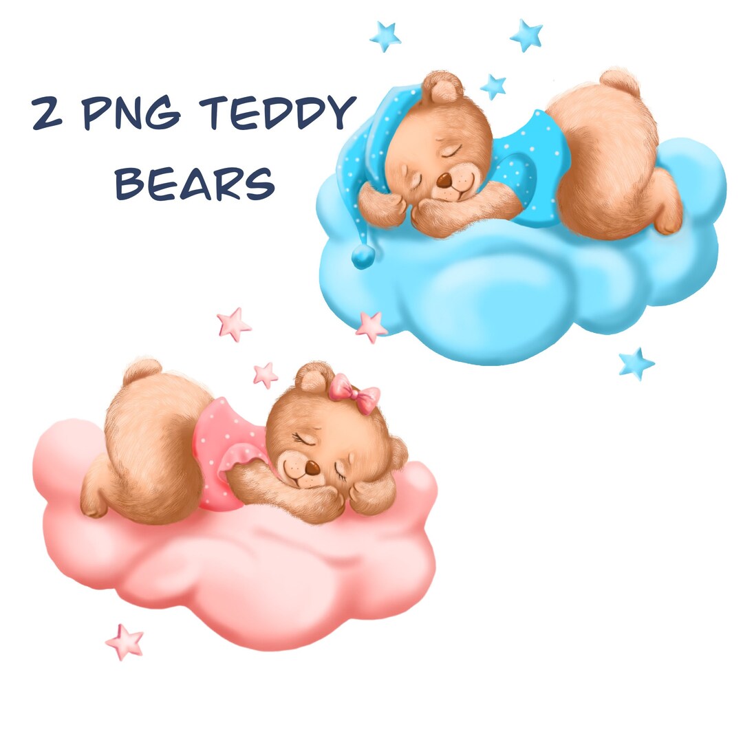 Two Teddy Bear, Clip Art for Baby Shower, Png Teddy Bear, Teddy Bear ...