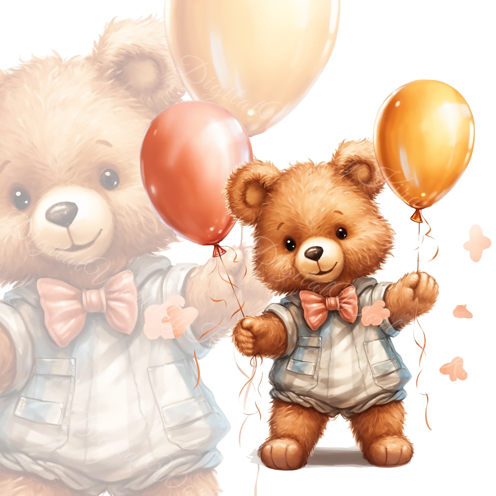 Teddy Bear Clip Art, Clipart, Clip Art, Instant Download, Digital ...