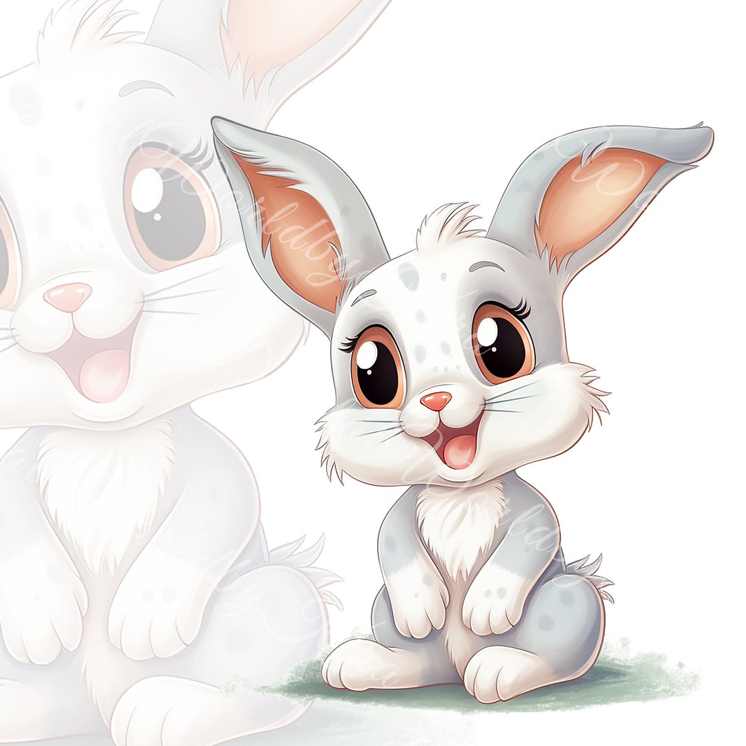 Animal Clipart, Cute Bunny Clipart, Bunny Clipart, Nursery Art, Baby ...