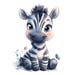 Baby Zebra PNG, Digital Download, Watercolor Clipart, Card Making ...