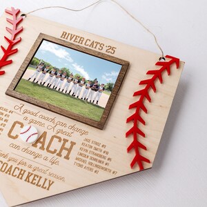 Coach Gift Baseball Base Frame – Team Name Display – Softball or ...