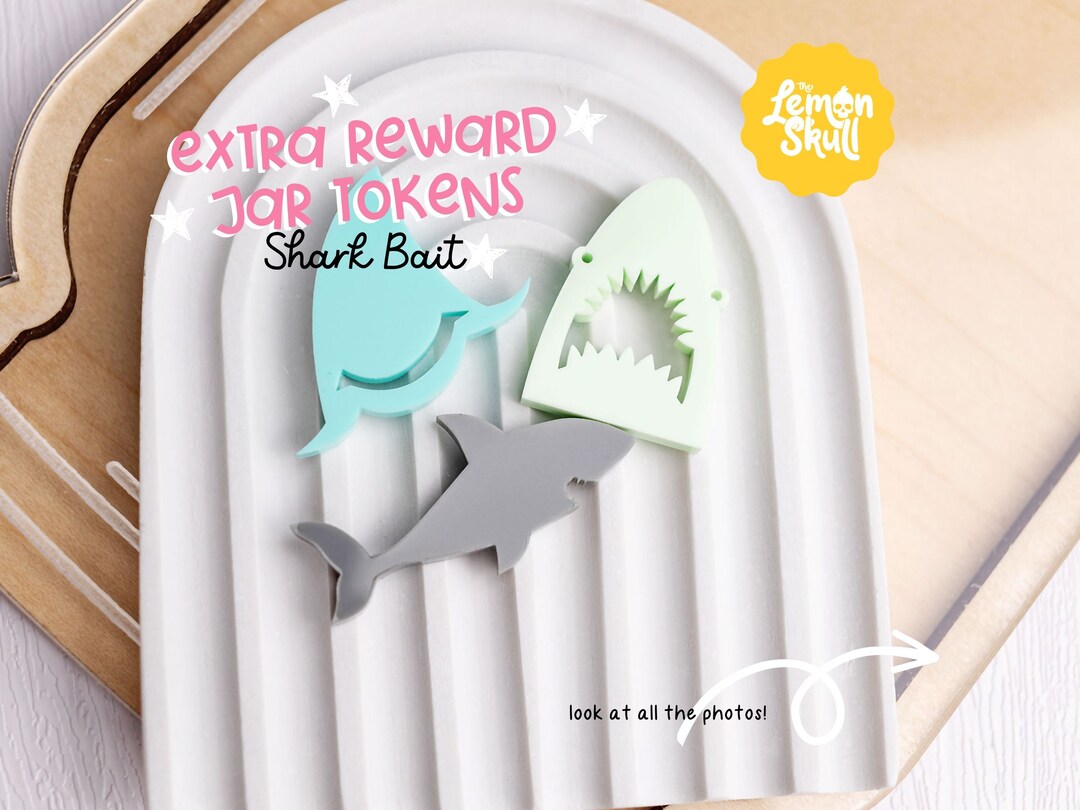 Shark Bait Extra Reward Jar Tokens Shark Tokens Ocean Tokens Boys ...