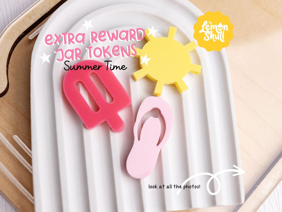 Summer Time Extra Reward Jar Tokens Popsicle Tokens Flip Flop Tokens ...