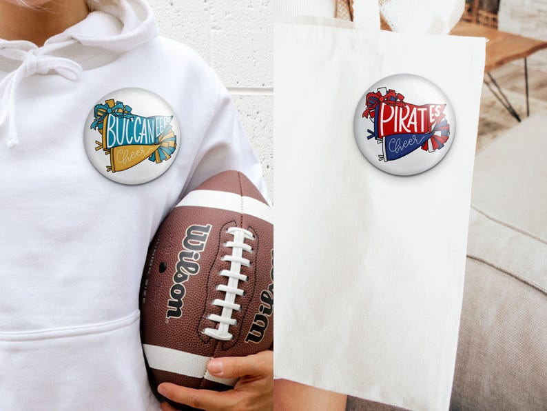 Custom Team Cheerleader Button - Pin-back Sports Button - Team Spirit ...