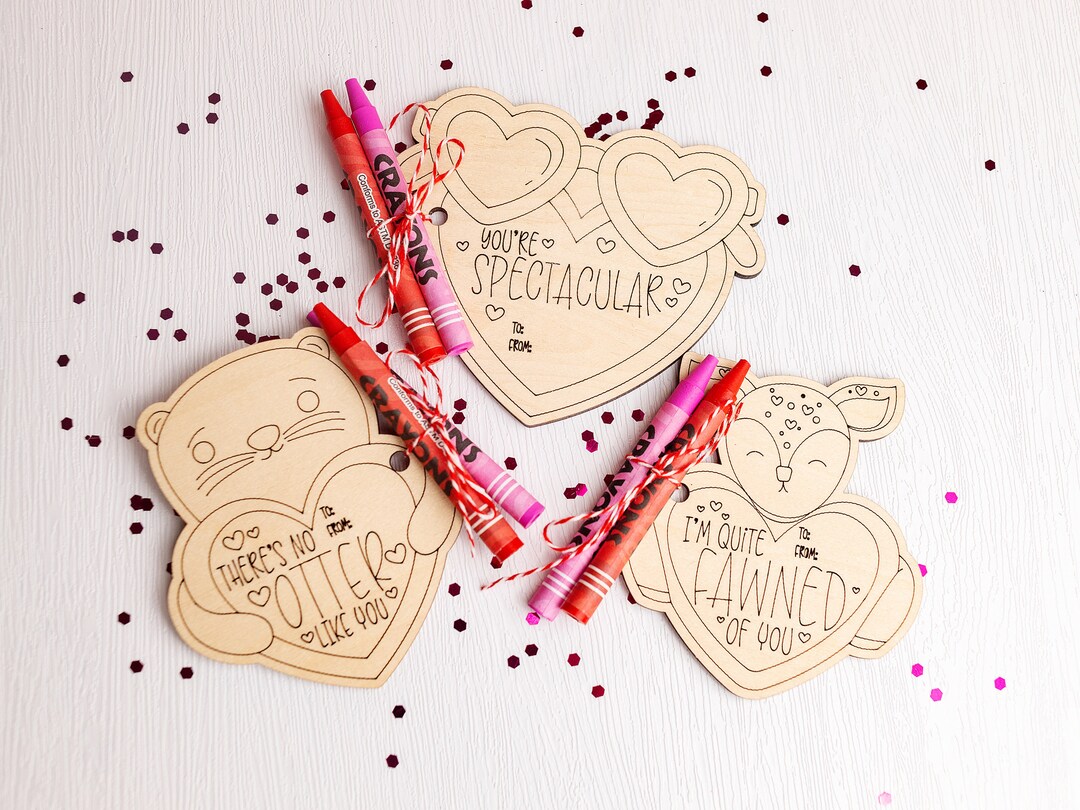 Class Valentine Cards Wood Valentine Cards Kids DIY Valentines Non ...