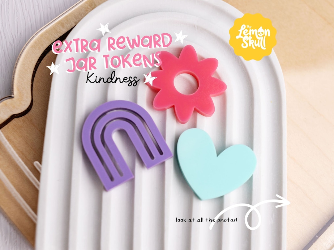 Kindness Extra Reward Jar Tokens Rainbow Tokens Flower Tokens Heart ...