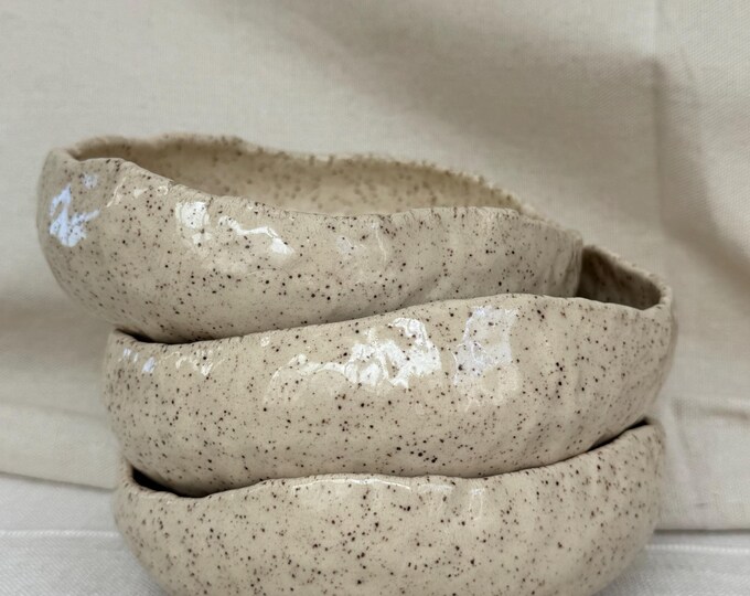 Handmade Ceramic Bowl, Rustic Irregular Bowl, Minimalist Cream, Soup ...