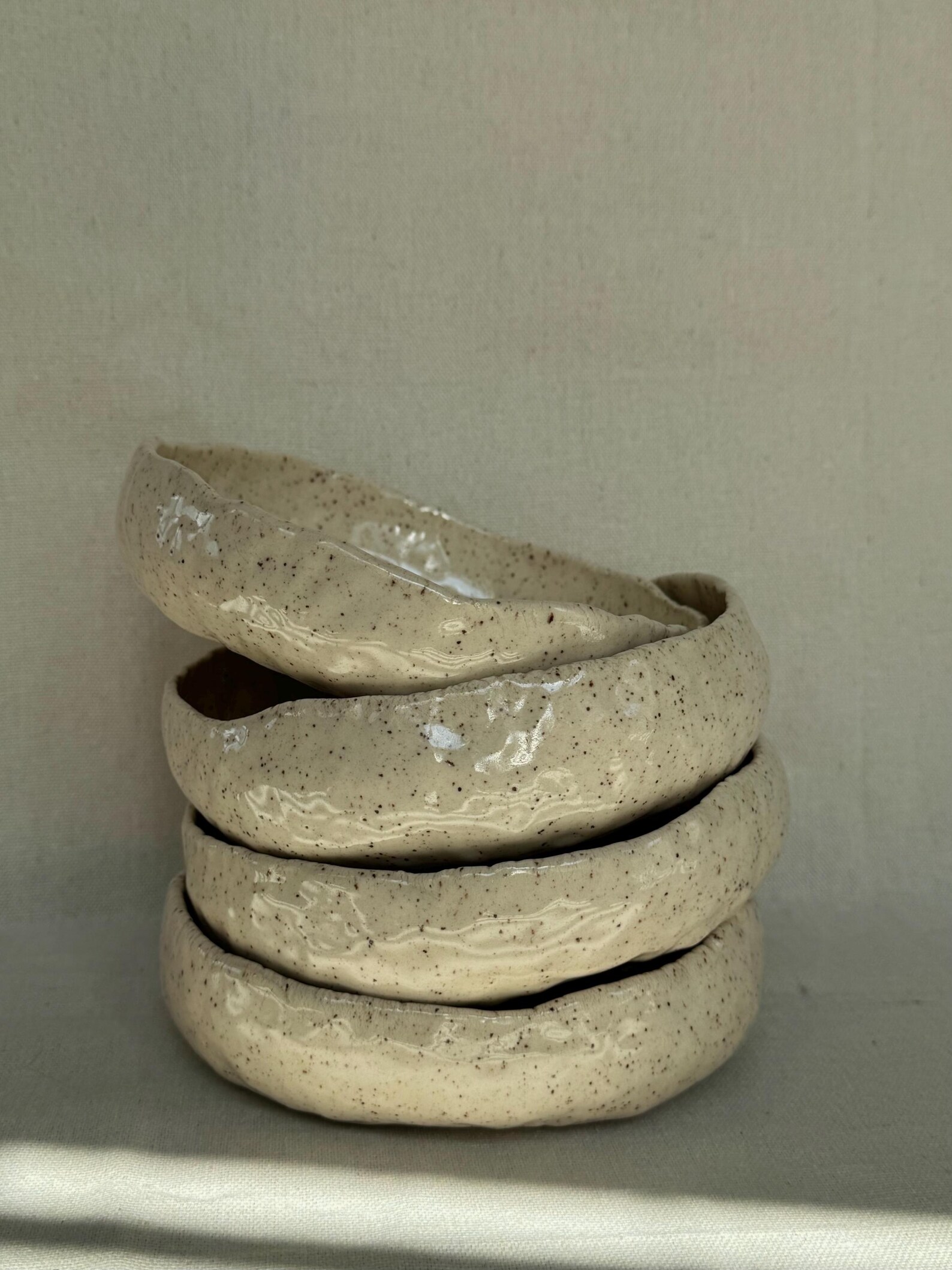 Handmade Ceramic Bowl, Rustic Irregular Bowl, Minimalist Cream, Soup ...