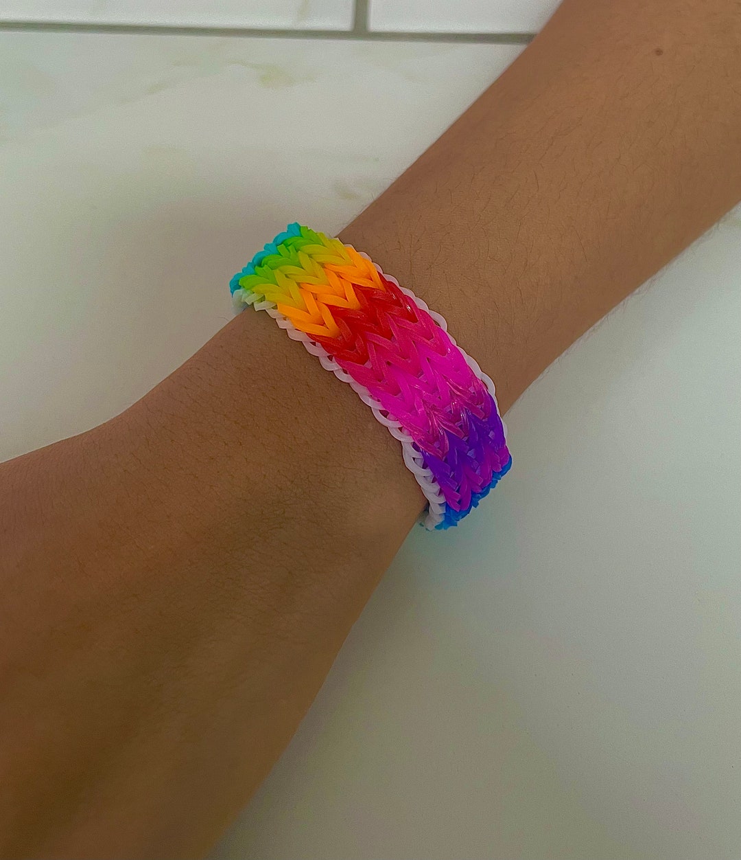 Triple Fishtail Rainbow Loom Bracelet - Etsy