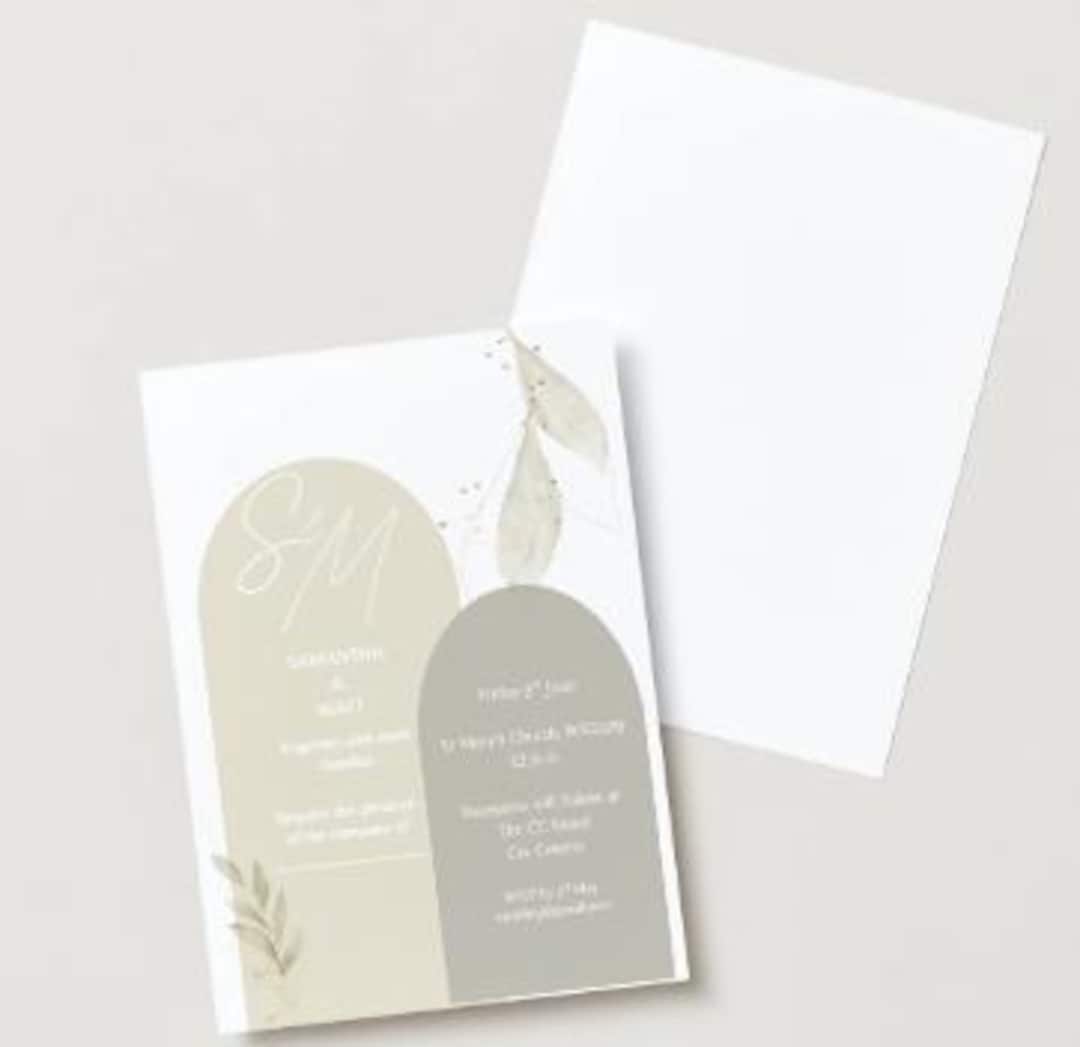 Neutral Colour Wedding Invitation - Etsy