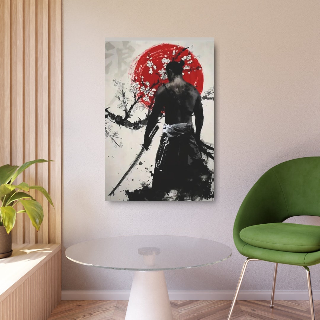 Samurai Art Print Japanese Wall Art Metal Art Sign Orential Art Gamer ...