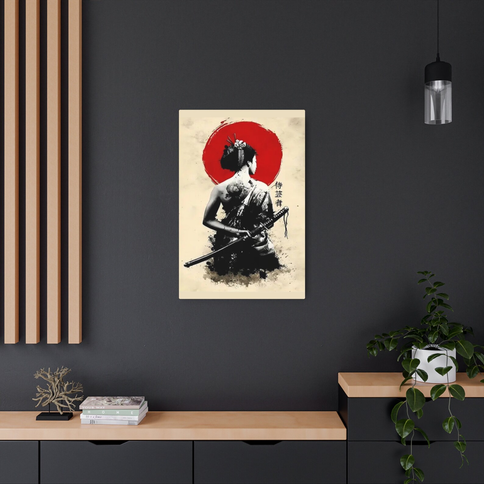 Samurai Art Print Japanese Wall Art Metal Art Sign Orential Art Gamer ...