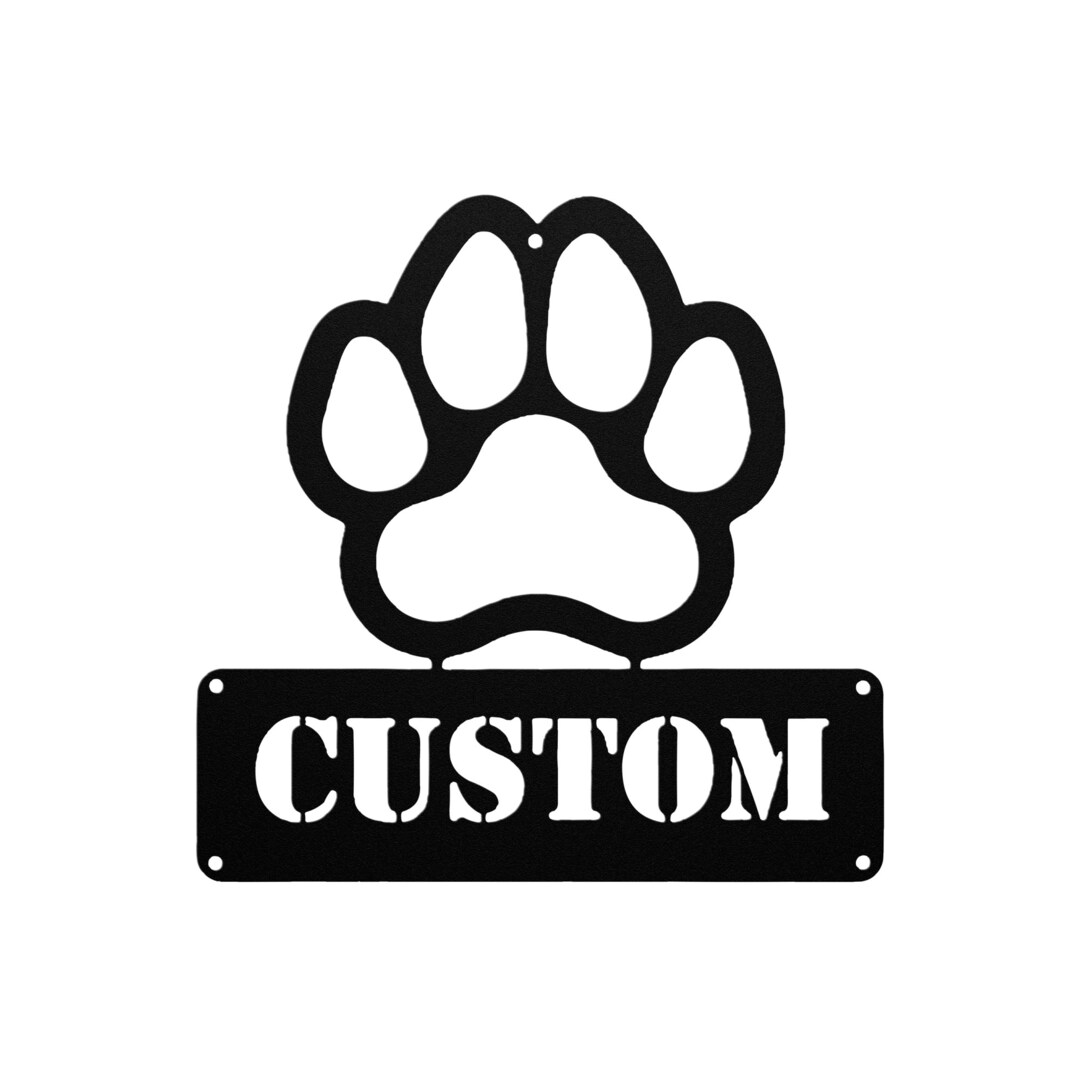 Custom Paw Print Personalized Dog Sign Custom Dog Art Personalized Dog ...
