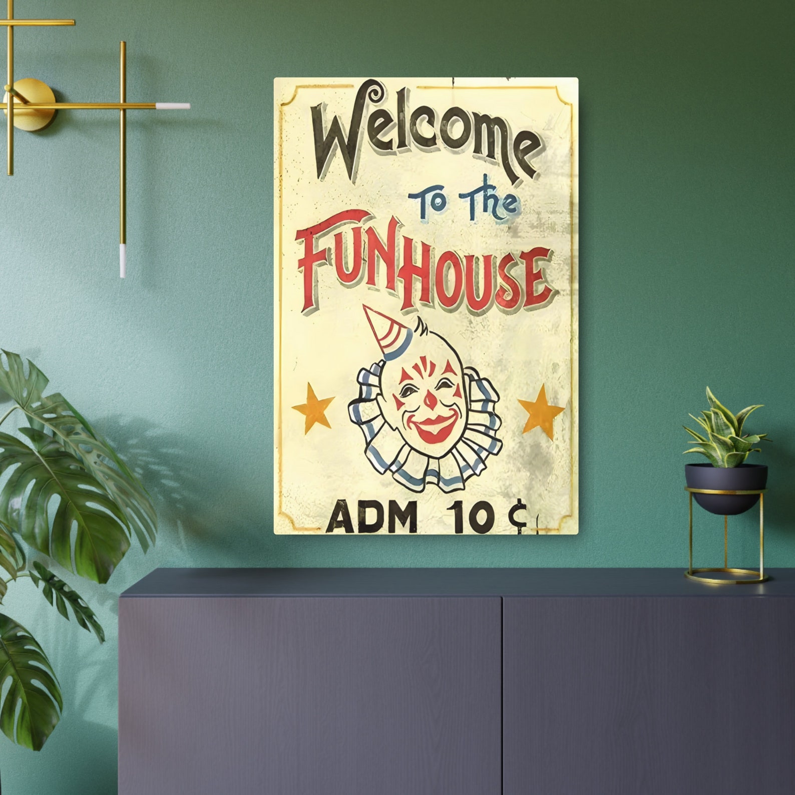 Welcome to the Fun House Metal Art Sign Clowncore Clown Art - Etsy