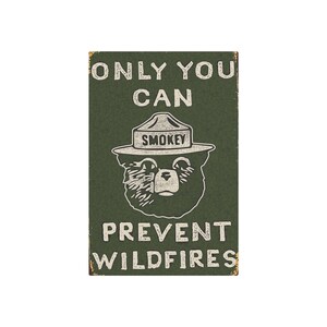 Smokey the Bear Metal Art Sign, Smokey Metal Art Sign, Classic Smokey ...