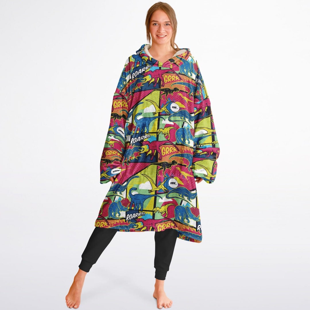 Dinosaur Comic Snug Hoodie Dinosaur Hoodie Dinosaur Gift Dinosaur ...