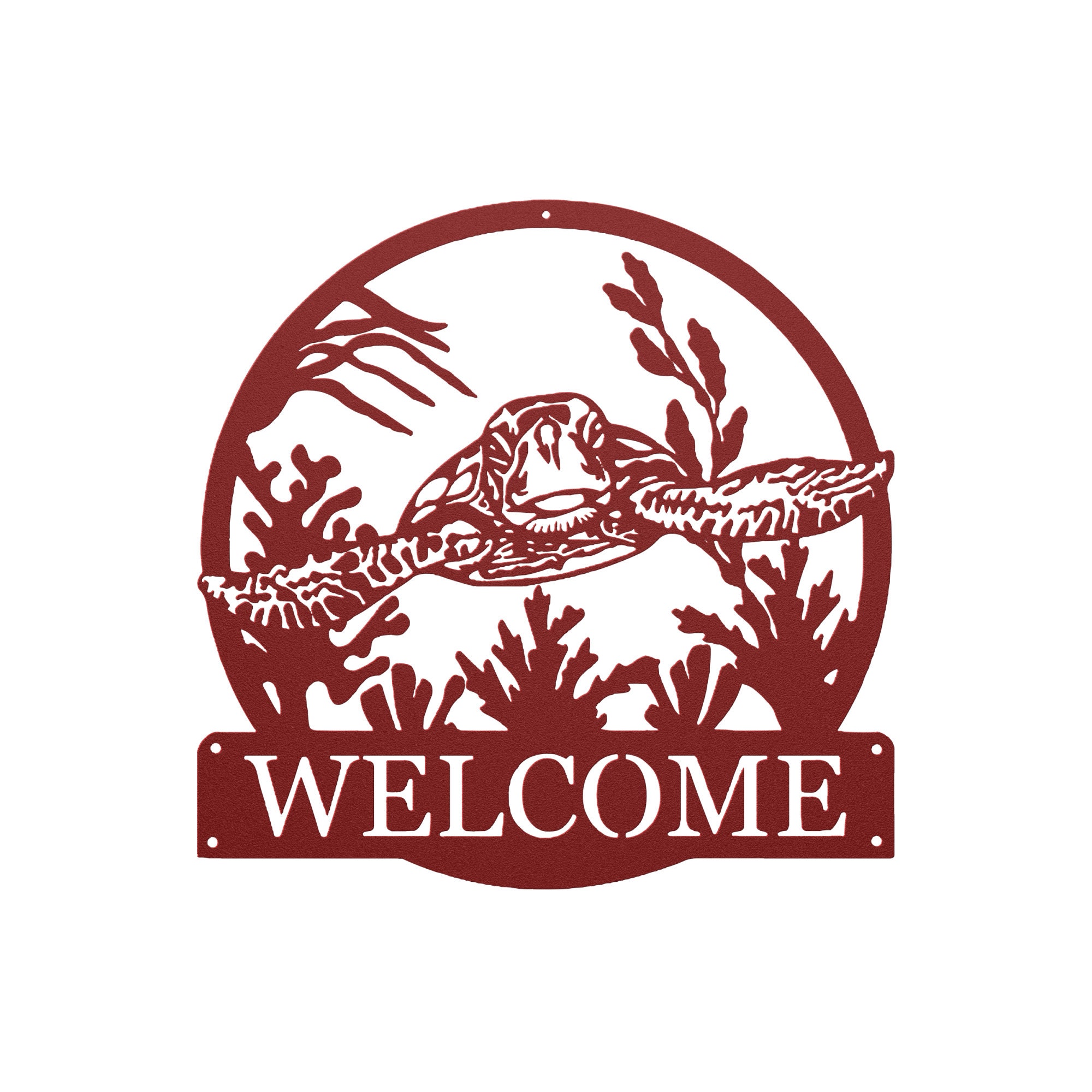 Welcome Sea Turtle Wall Hangig Beach Theme Bathroom Wall Art - Etsy