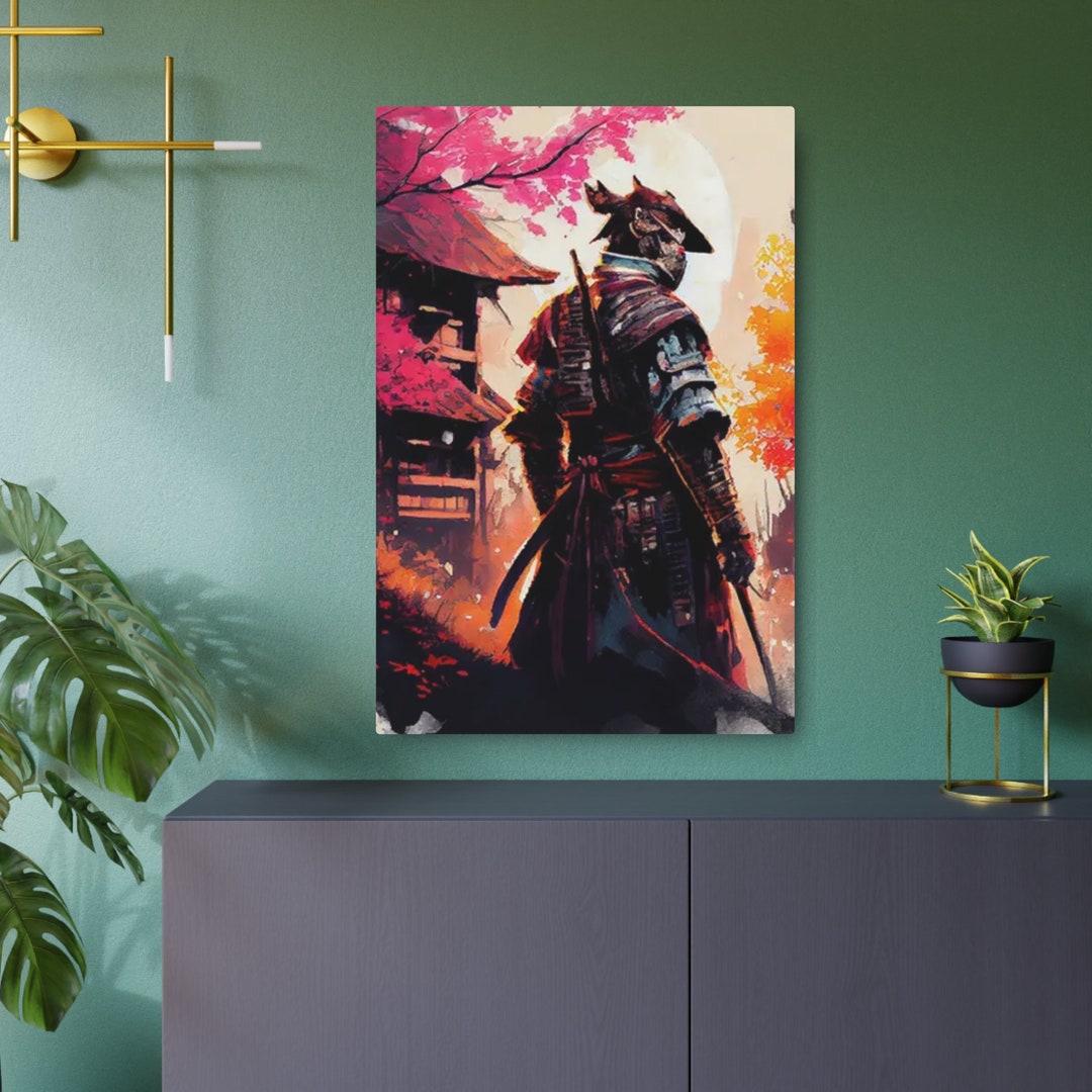 Samurai Art Print Japanese Wall Art Metal Art Sign Orential Art Gamer ...