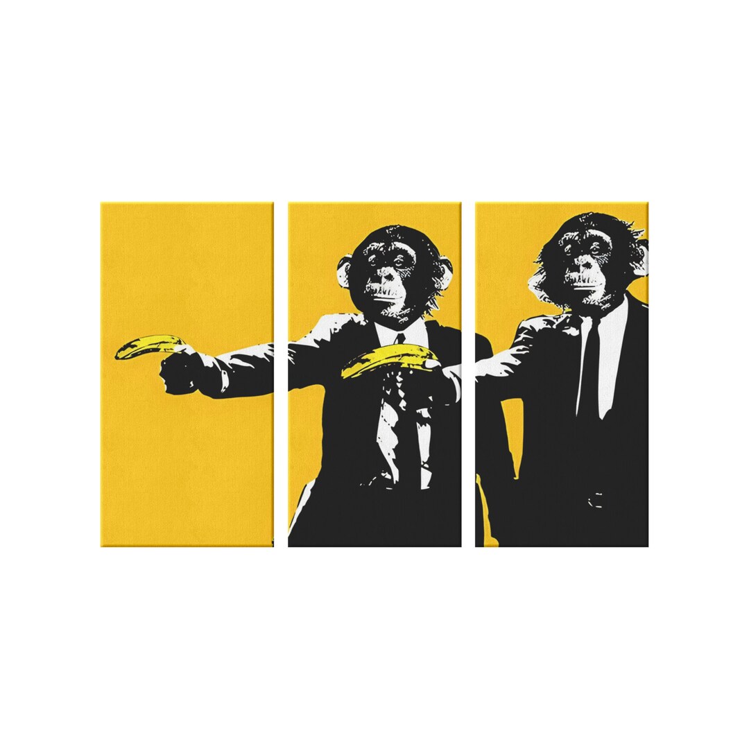 Monkey Art Funny Animal Art Triptych Wall Art 3 Piece Wall Art - Etsy