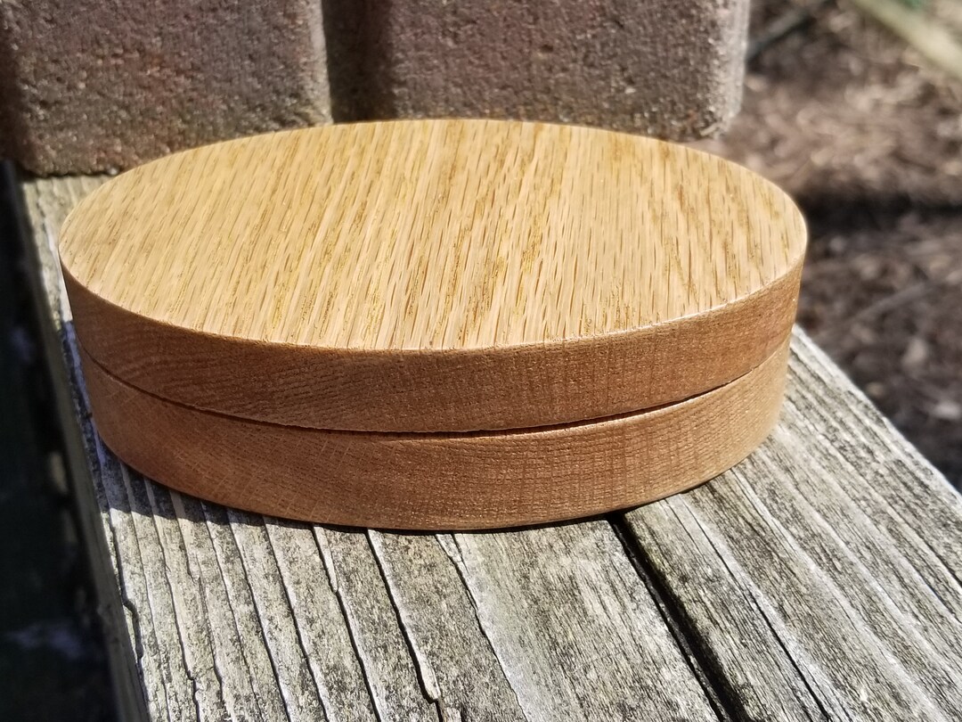 Red Oak Hardwood Oval Jewelry Box - Etsy