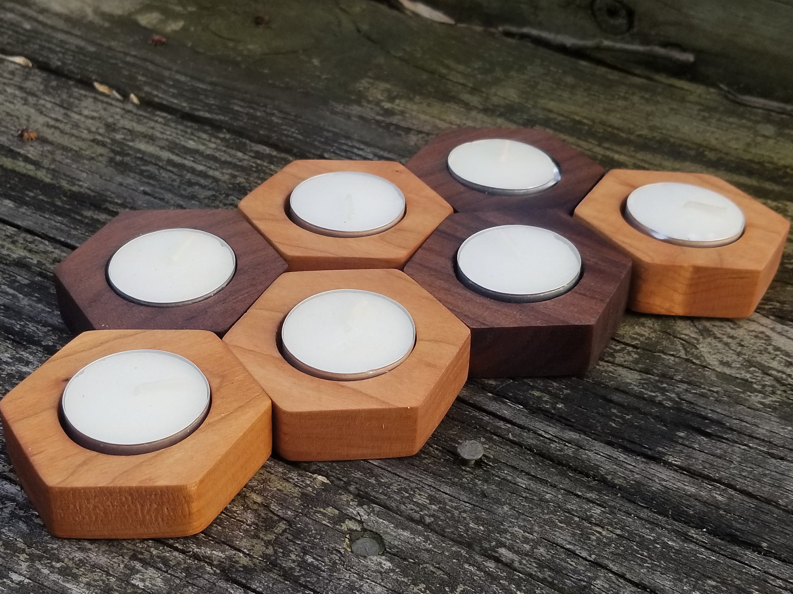 Hexagon Candle Holder, Tea Light Holder, Weddings , Home Decor - Etsy