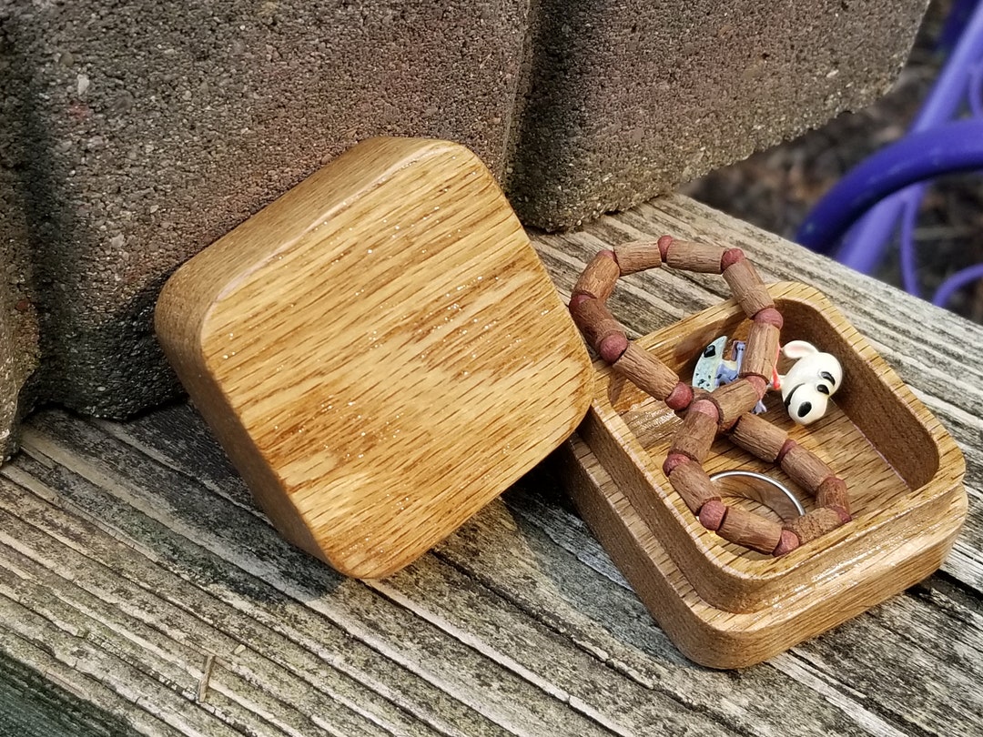 Red Oak 2 Inch Square Hardwood Ring Box, Walnut, Jatobabrazilian Cherry ...