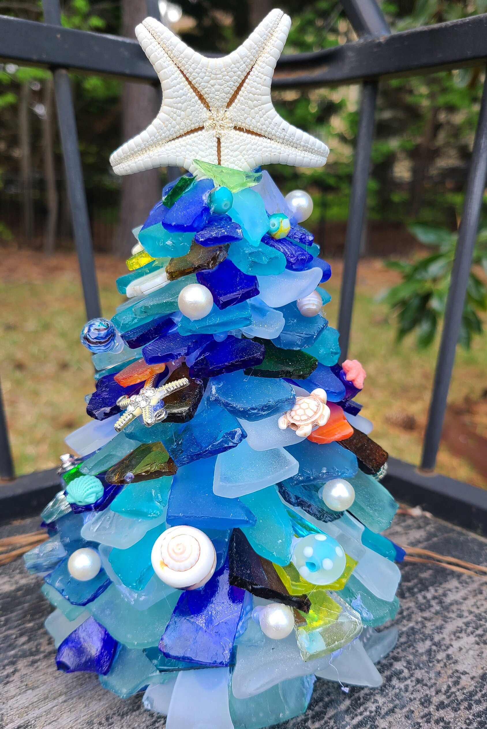 Tumbled Beach Glass Tree Blue Beauty Tree - Etsy