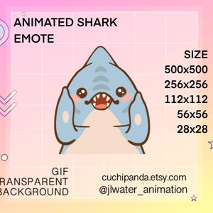 Animated Shark Emote, Middle Finger Emote, Kawaii for Twitch, Discord ...