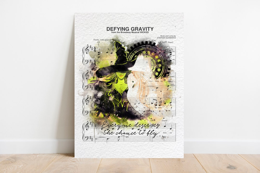Wicked Musical Poster Glinda and Elphaba Wall Art Gift Editable Digital ...