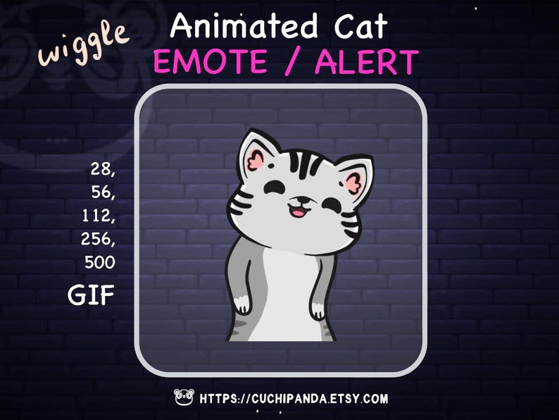 Animated Cat Emote: Twitch Raid Alert, Wiggle (digital Download) - Etsy