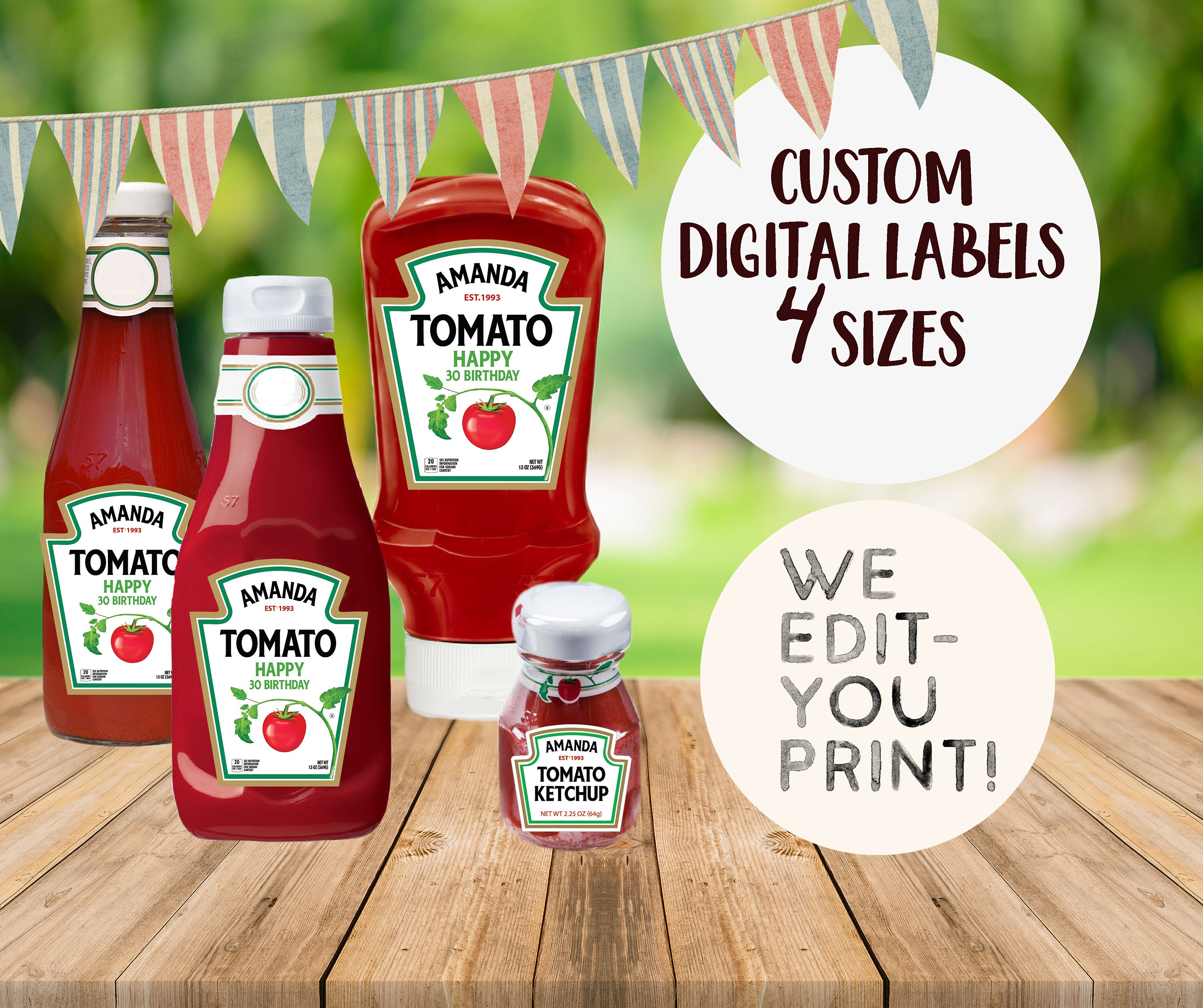 Personalised Tomato Ketchup Sauce Custom Label Funny Gift Birthday ...