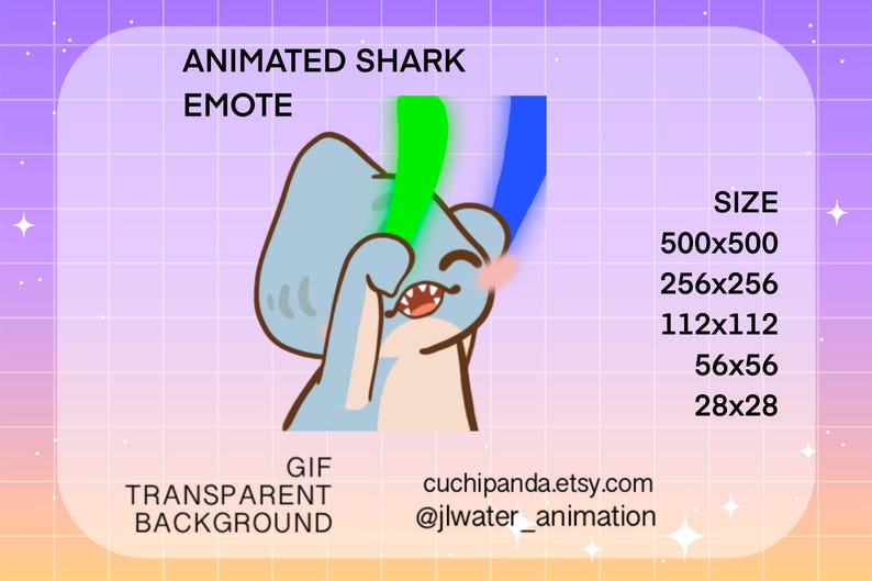 Animated Shark Emote, Alert, Light Stick, Twitch, Discord, Youtube ...