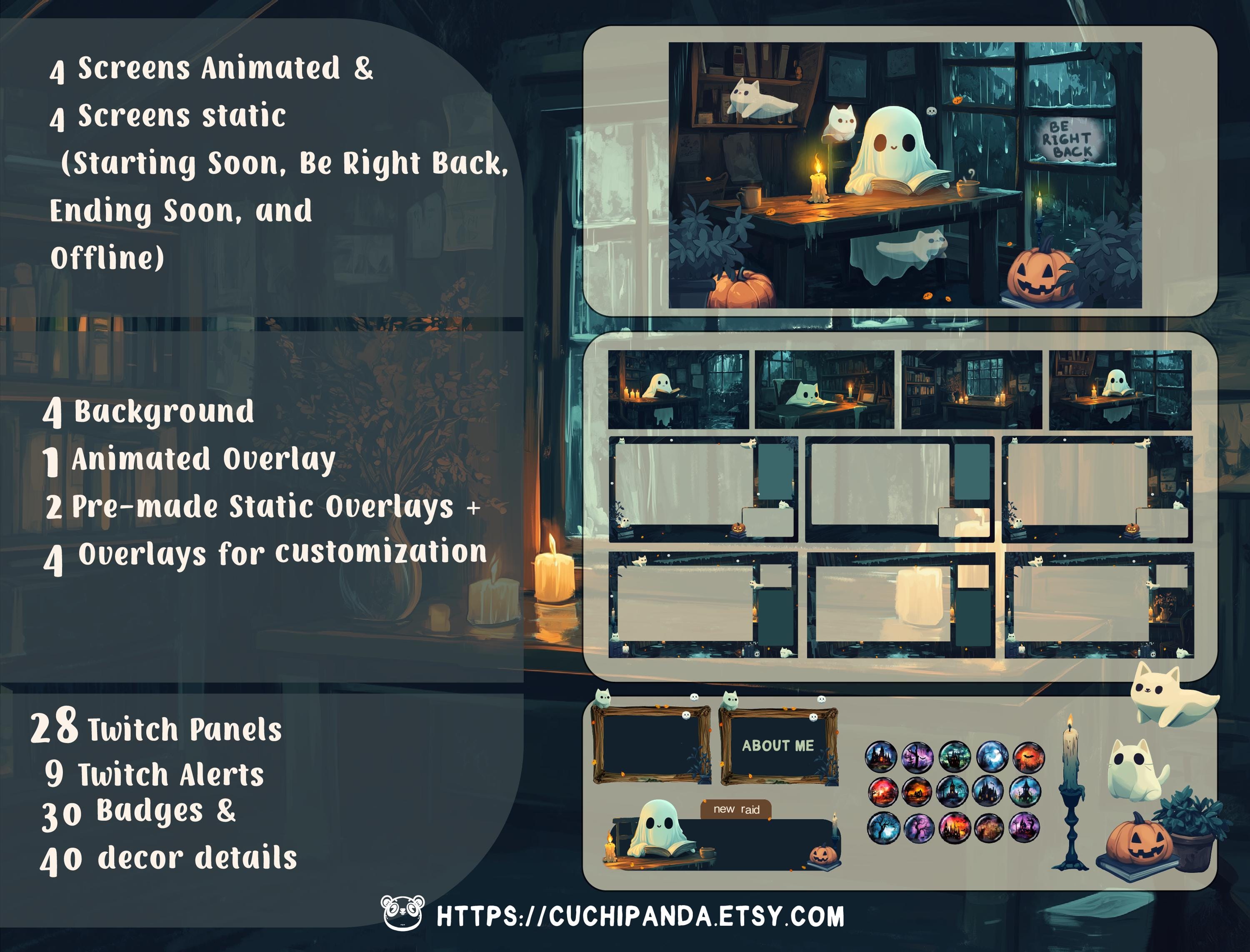 Animated Spooky Twitch Pack: Ghost, Cats, Halloween Stream Decor - Etsy