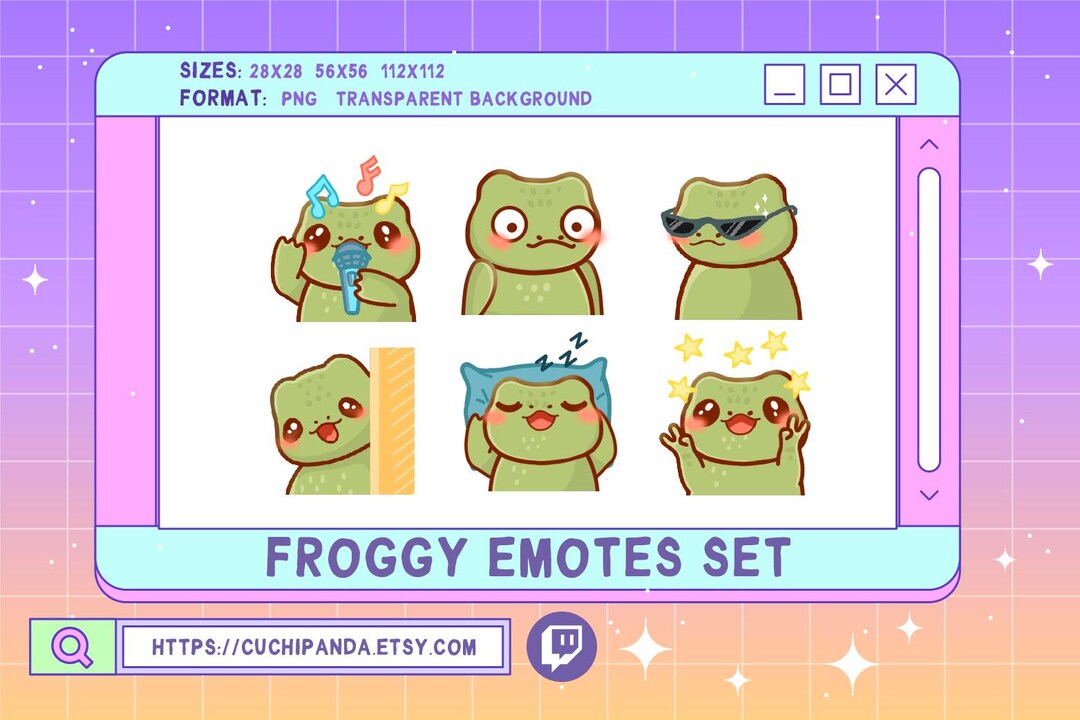 Frog Kawaii Emotes Set for Stream, Froggy Twitch, Discord, Youtube ...