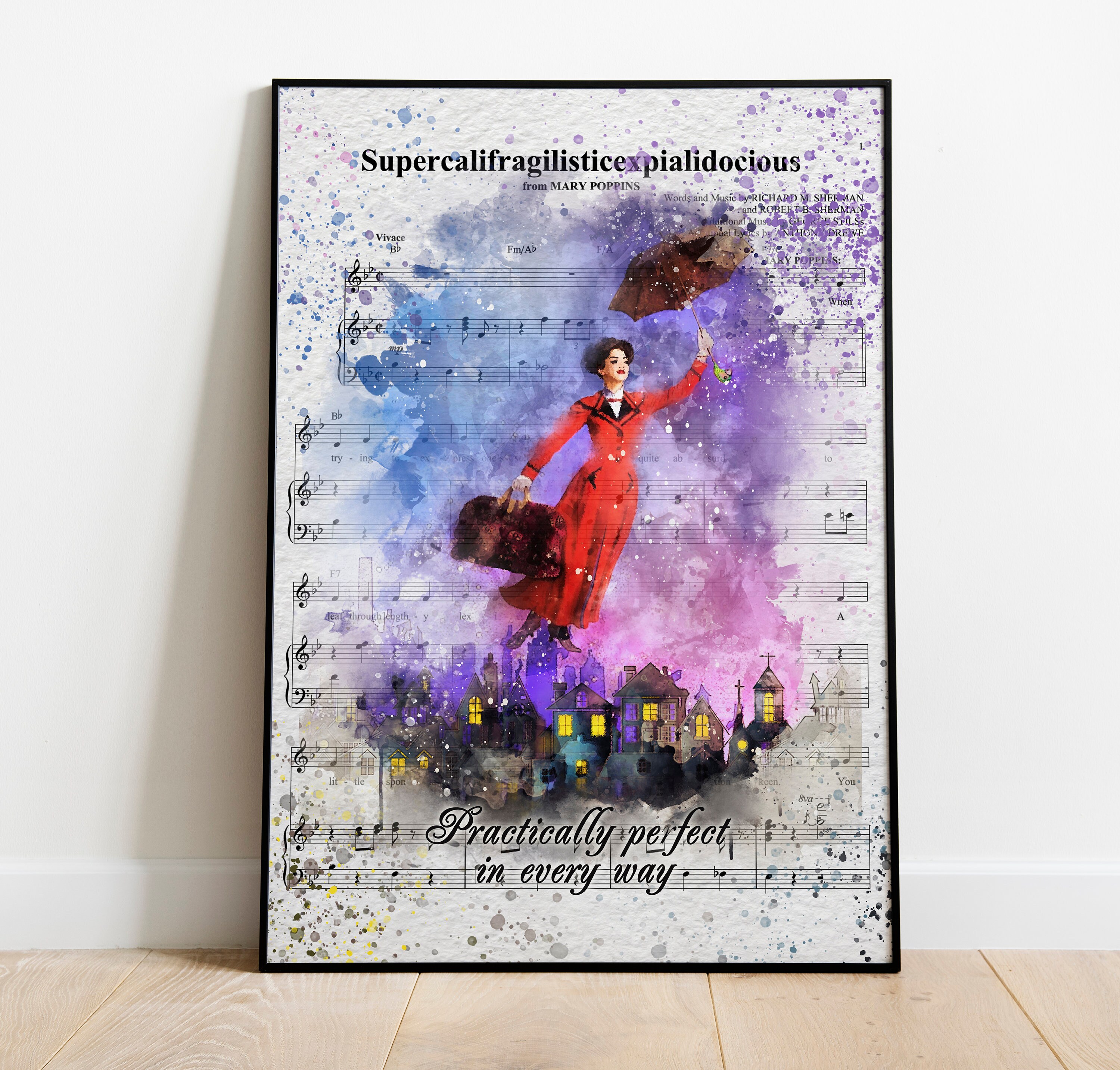 Mary Poppins Musical Digital Poster, Mary Poppins Inspired Print Wall ...