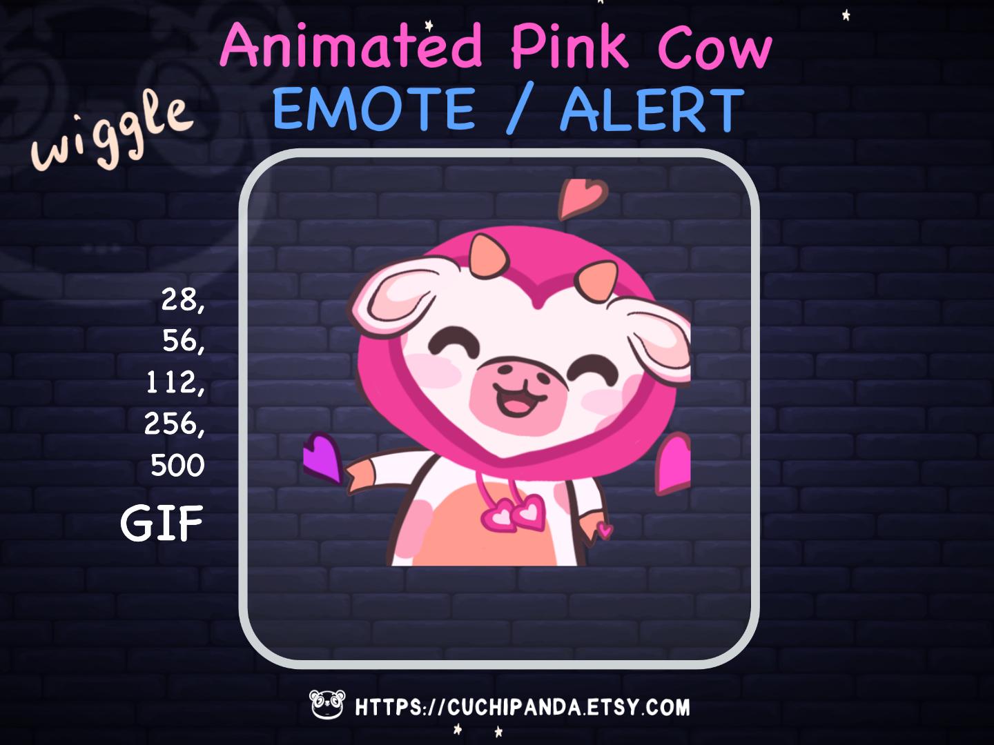 Pink Cow Animated Emote: Wiggle Alert (digital Download) - Etsy