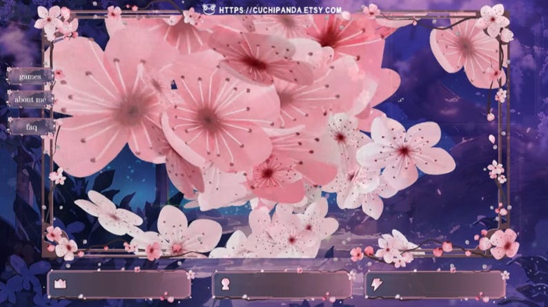 Sakura Twitch Overlay Pack: Animated Cherry Blossom Vtuber Stream ...