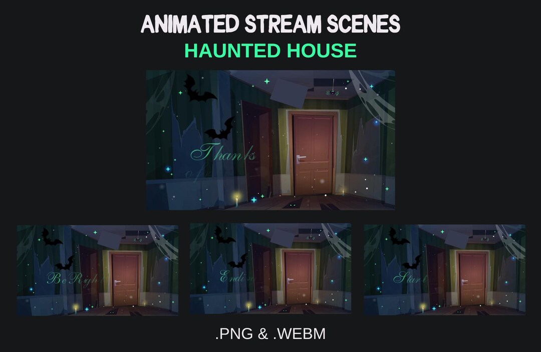 Animated Haunted House Stream Screens: Dark Vtuber Halloween Twitch ...